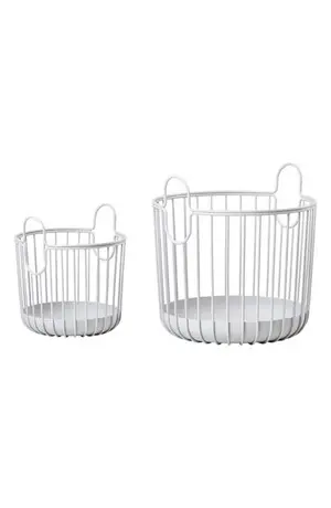 ZONE DENMARK Inu Set Of 2 Tabletop Wire Baskets - Soft Grey