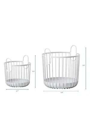 ZONE DENMARK Inu Set Of 2 Tabletop Wire Baskets - Soft Grey