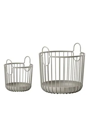 ZONE DENMARK Inu Set Of 2 Tabletop Wire Baskets Taupe