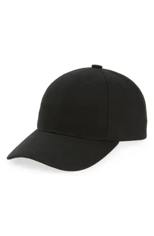 Vince Solid Twill Baseball Cap Black