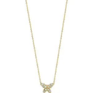 Bony Levy Audrey Butterfly Pendant Necklace - Yellow Gold/diamond
