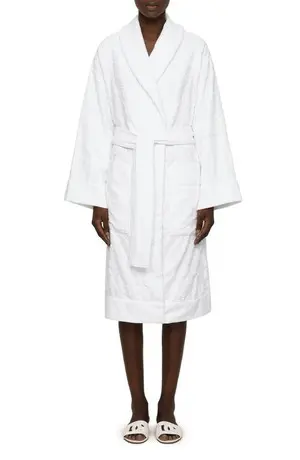 Dolce & Gabbana Logo Jacquard Cotton Terry Robe - White