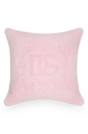 Dolce & Gabbana Dg Logo Cotton Terry Cloth Outdoor Accent Pillow - Pink