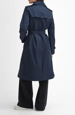 Barbour Camilla Waterproof Trench Coat - Dark Navy/ Classic Tartan