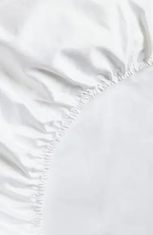 Nordstrom 400 Thread Count Organic Cotton Fitted Sheet - White