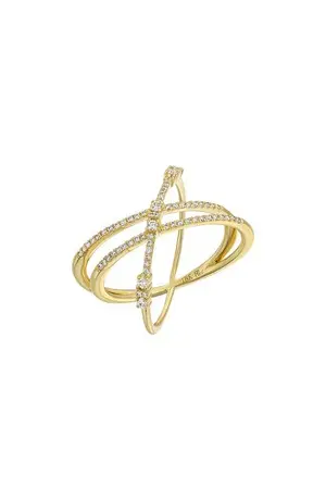 Bony Levy Audrey Crossover Diamond Ring - 18k Yellow Gold