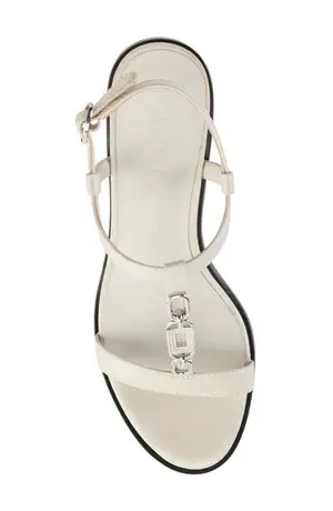 Karl Lagerfeld Paris Hilary T-strap Sandals - Soft White