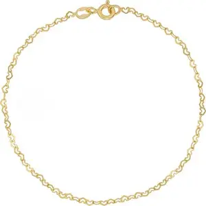 Bony Levy 14k Gold Heart Link Chain Bracelet - 14k Yellow Gold