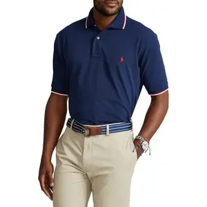 Polo Ralph Lauren Big & Tall Tipped Mesh Polo Shirt - Newport Navy