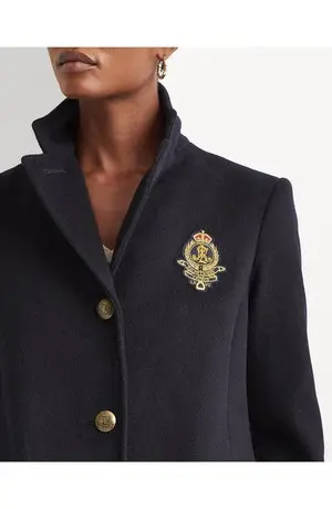Ralph Lauren Logo Patch Wool-blend Jacket - Regal Navy