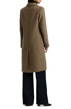 Ralph Lauren Houndstooth Wool-blend Coat - Camel/cognac