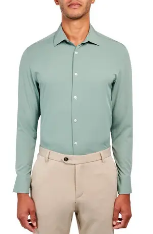 BROOKLYN BRIGADE Slim Fit Solid Performance Dress Shirt - Sage