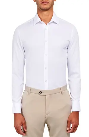 BROOKLYN BRIGADE Slim Fit Solid Performance Dress Shirt - White