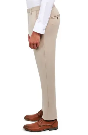 BROOKLYN BRIGADE Slim Fit Knit Dress Pants - Tan