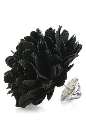 BROOKLYN BRIGADE Floral Lapel Pin - Black