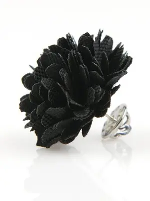 BROOKLYN BRIGADE Floral Lapel Pin - Black