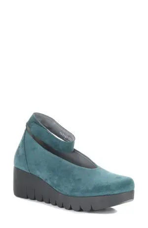 Fly London Vily Platform Wedge Pump - Petrol
