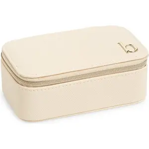 Nordstrom Initial Rectangular Jewelry Box - B- Cream- Gold