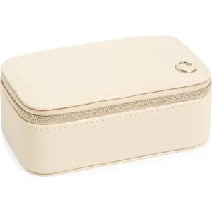 Nordstrom Initial Rectangular Jewelry Box C- Cream- Gold