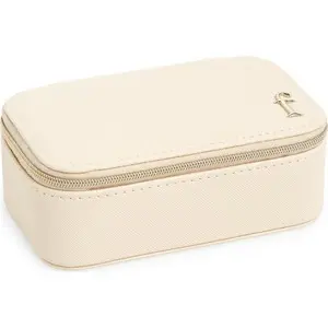 Nordstrom Initial Rectangular Jewelry Box - F- Cream- Gold