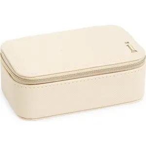 Nordstrom Initial Rectangular Jewelry Box I- Cream- Gold