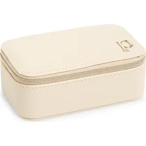 Nordstrom Initial Rectangular Jewelry Box P- Cream- Gold