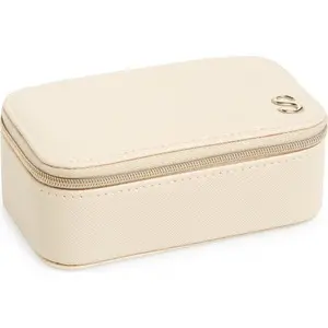 Nordstrom Initial Rectangular Jewelry Box S- Cream- Gold