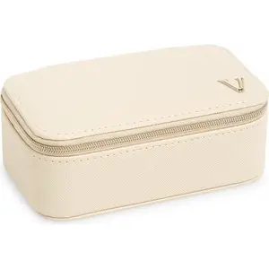 Nordstrom Initial Rectangular Jewelry Box - V- Cream- Gold
