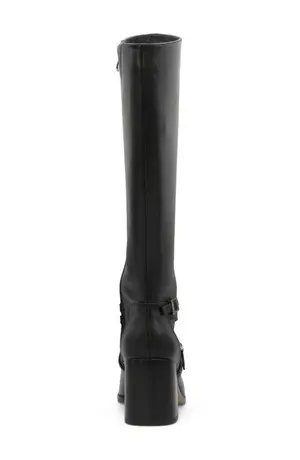 CHARLES DAVID Jacoby Knee High Boots - Black Leather