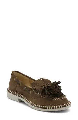 CHARLES DAVID Poppy Kiltie Fringe Loafer - Dk Tan-sd