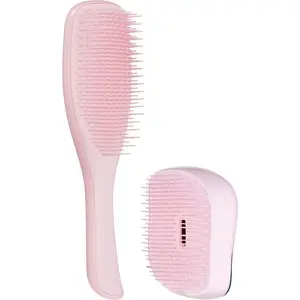 TANGLE TEEZER Compact & Ultimate Hairbrush Set $33 Value - Rosebud/chrome