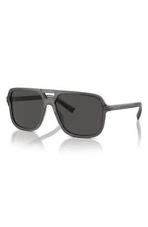 Dolce & Gabbana 61mm Flat Top Pilot Sunglasses