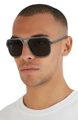 Dolce & Gabbana 61mm Flat Top Pilot Sunglasses