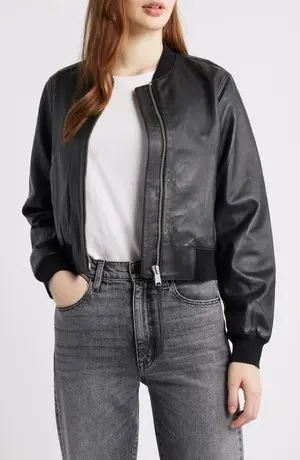 ALLSAINTS Orten Leather Bomber Jacket - Black
