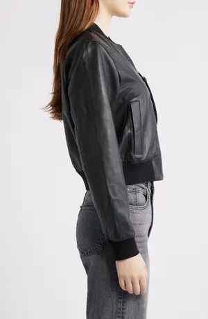 ALLSAINTS Orten Leather Bomber Jacket - Black