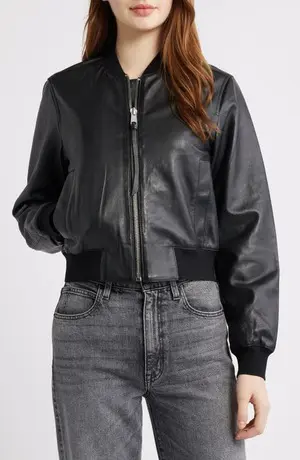 ALLSAINTS Orten Leather Bomber Jacket - Black