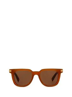 Zegna Square Frame Sunglasses - Shiny Light Brown