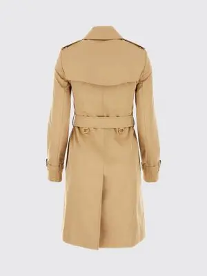 Burberry Knee-length Double-breasted Cotton Trench Coat With Belt And Epaulettes - Honey