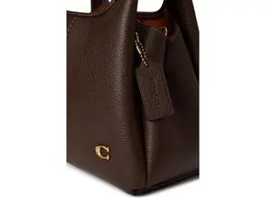 COACH Polished Pebble Leather Lana Shoulder Bag 23 - Tan