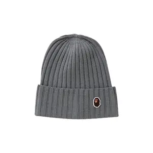 A BATHING APE Ape Head Knit Cap - Grey