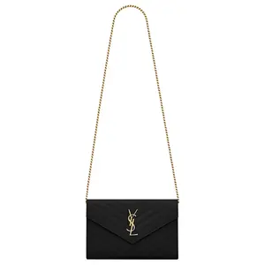 Saint Laurent Cassandre Matelassé Chain Wallet 'black' Black