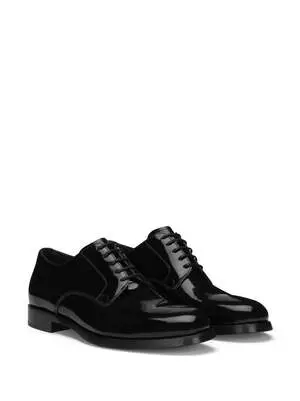 Dolce & Gabbana Patent Leather Derby Shoes - Black