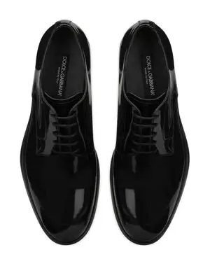 Dolce & Gabbana Patent Leather Derby Shoes - Black