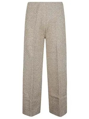 CIRCUS HOTEL Viscose Wide Leg Trousers - Golden
