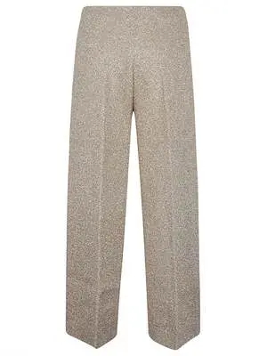 CIRCUS HOTEL Viscose Wide Leg Trousers - Golden