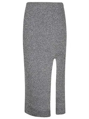 CIRCUS HOTEL Viscose Midi Skirt - Grey