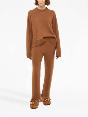 Alanui Cashmere And Silk Trousers - Camel