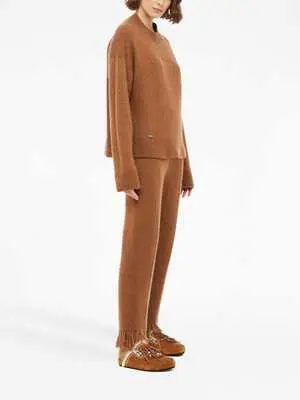 Alanui Cashmere And Silk Trousers - Camel
