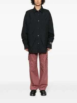AMBUSH Gingham-check Padded Shirt Jacket - Black