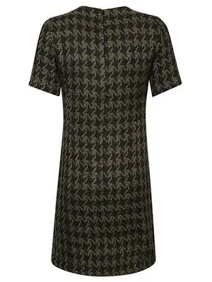 5 PROGRESS Houndstooth Wool Blend Short Dress